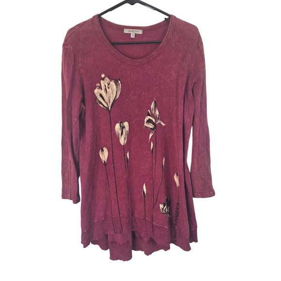 Jess & Jane | Tops | Jess Jane Retro Art To Wear Top S Womens Red ...